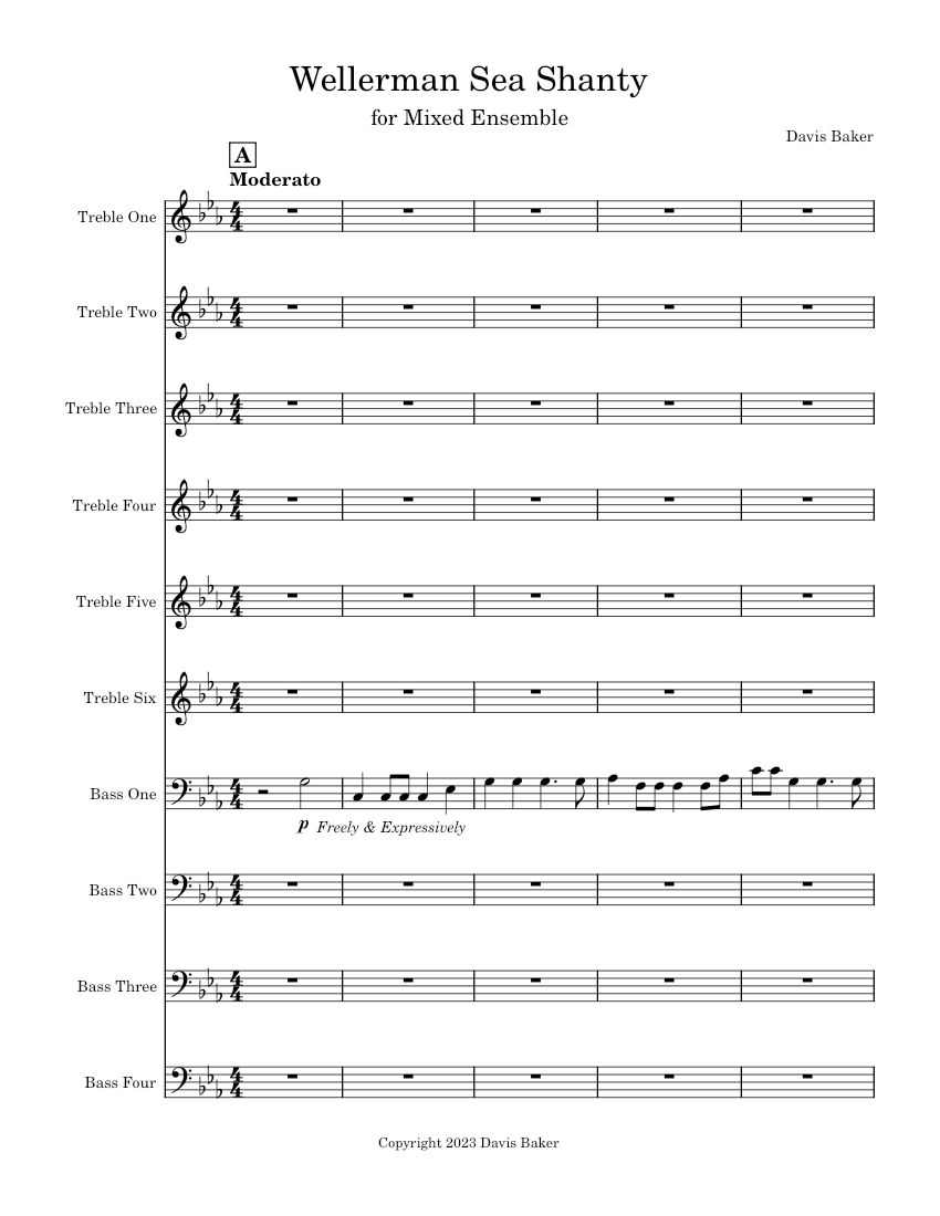 Wellerman Sea Shanty for Mixed Ensemble - Davis Baker Sheet music for ...