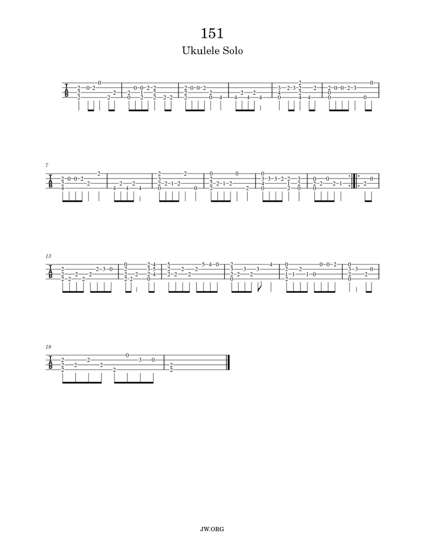 151_new Sheet music for Ukulele (Solo) | Musescore.com