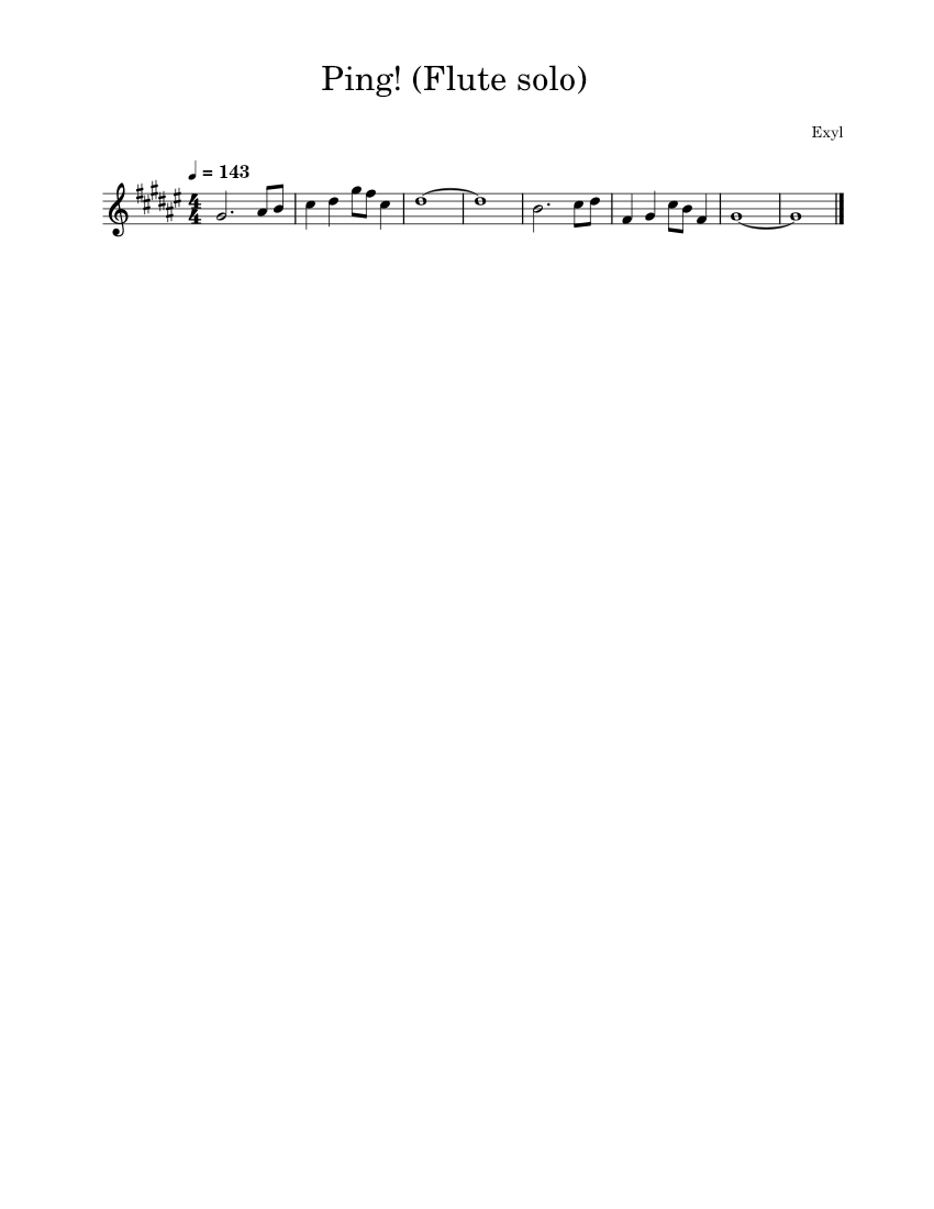 Exyl - Ping! – Exyl * Sheet music for Flute (Solo) | Musescore.com