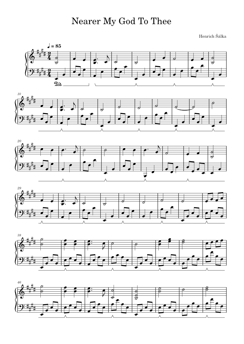 Nearer My God to Thee – Lowell Mason Sheet Music for Piano (Solo ...