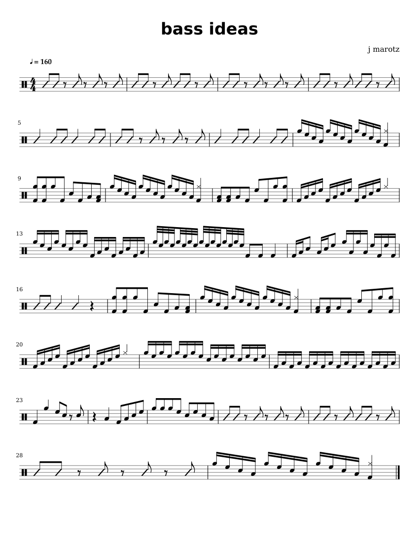 Bass Cadence Sheet music for Bass Drum (Solo) | Musescore.com