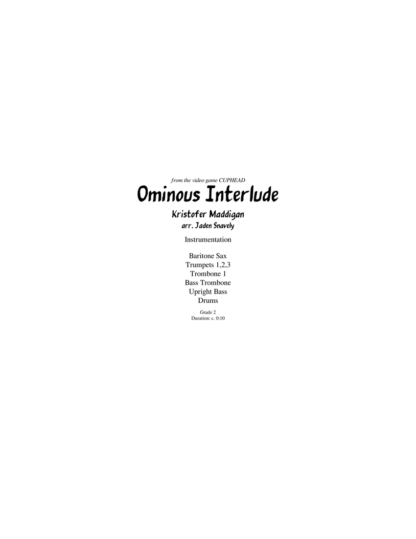 Ominous Interlude Sheet music for Trombone, Trombone bass, Saxophone ...
