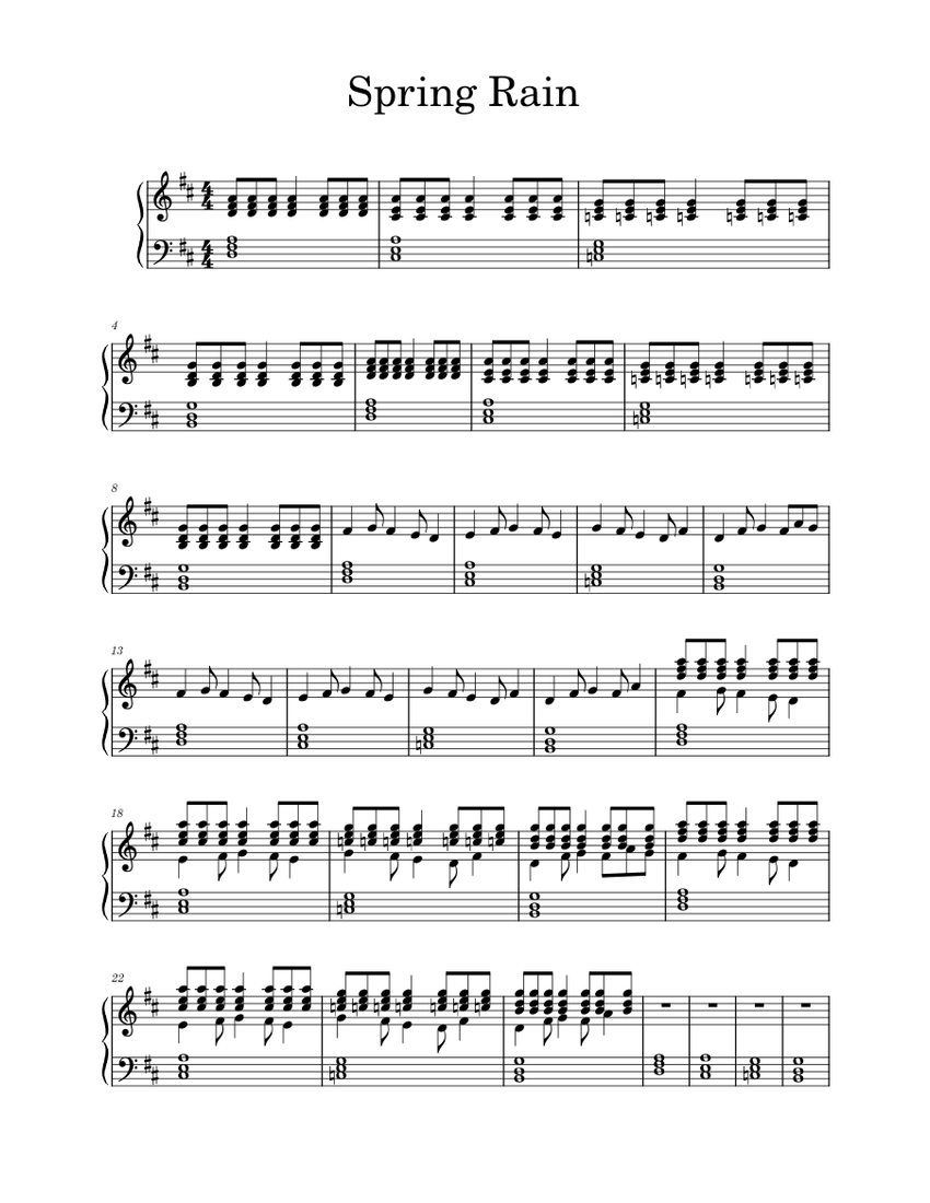 Spring_Rain Sheet music for Piano (Solo) Easy | Musescore.com