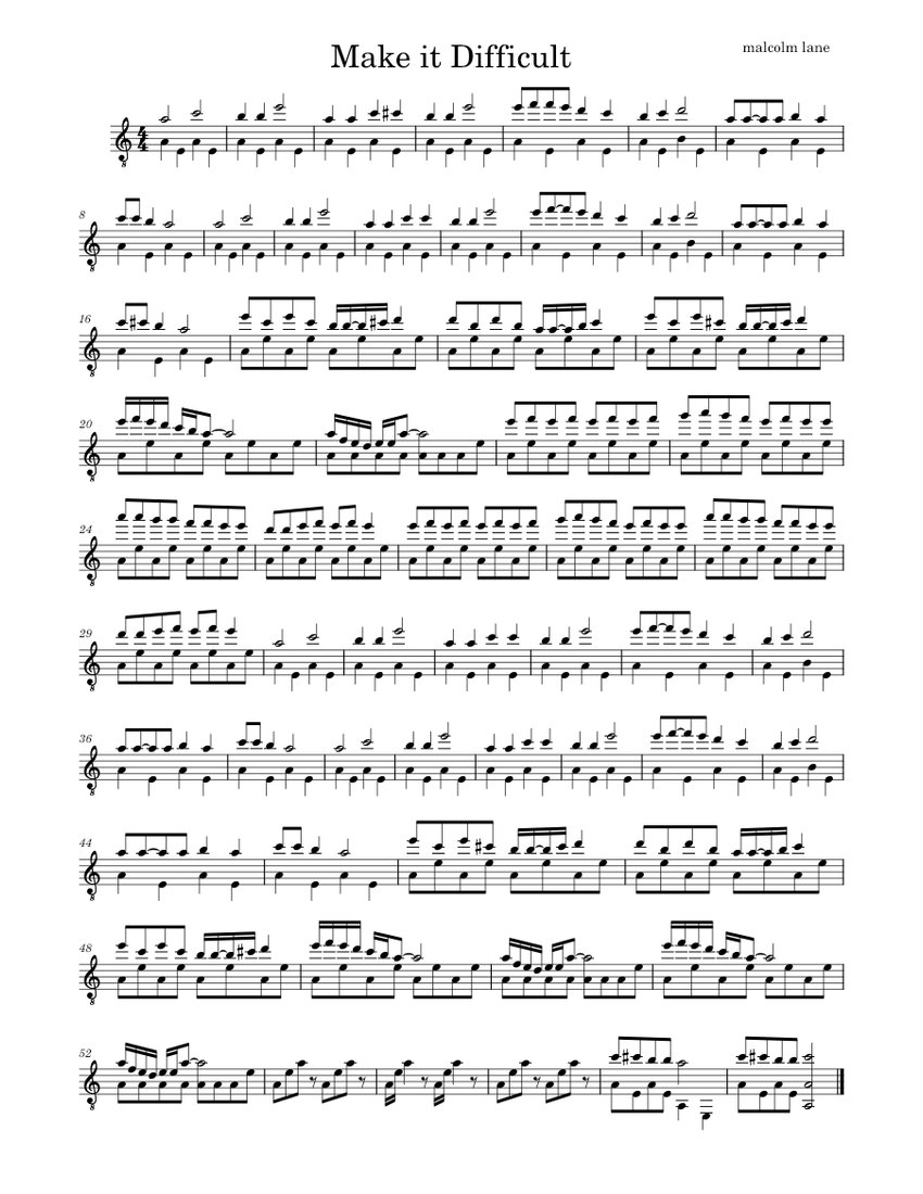Make it Difficult Sheet music for Guitar (Solo) | Musescore.com