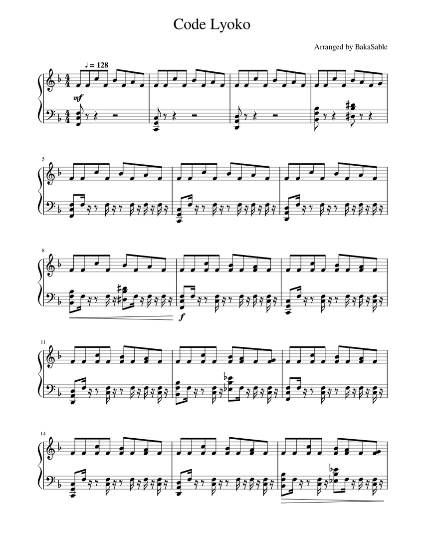 Code Lyoko - A World Without Danger [Piano Arrangement] Sheet music for ...
