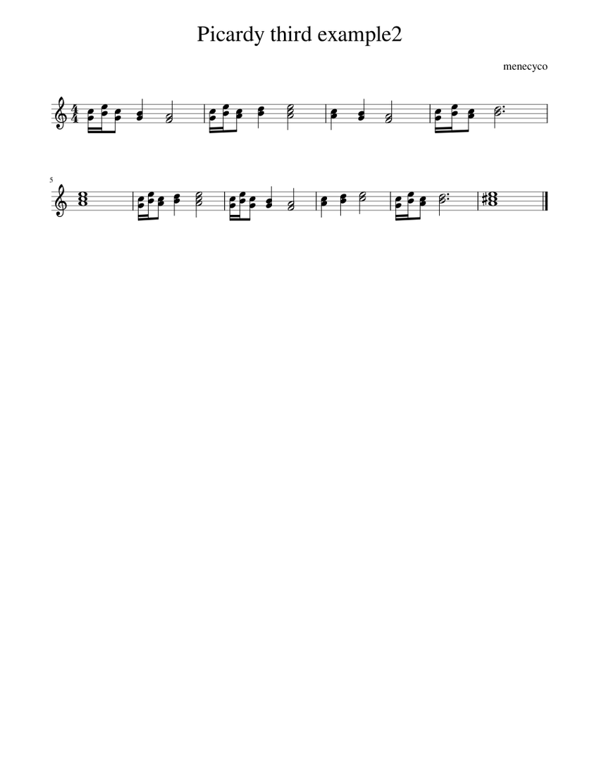 Picardy third example2 - piano tutorial