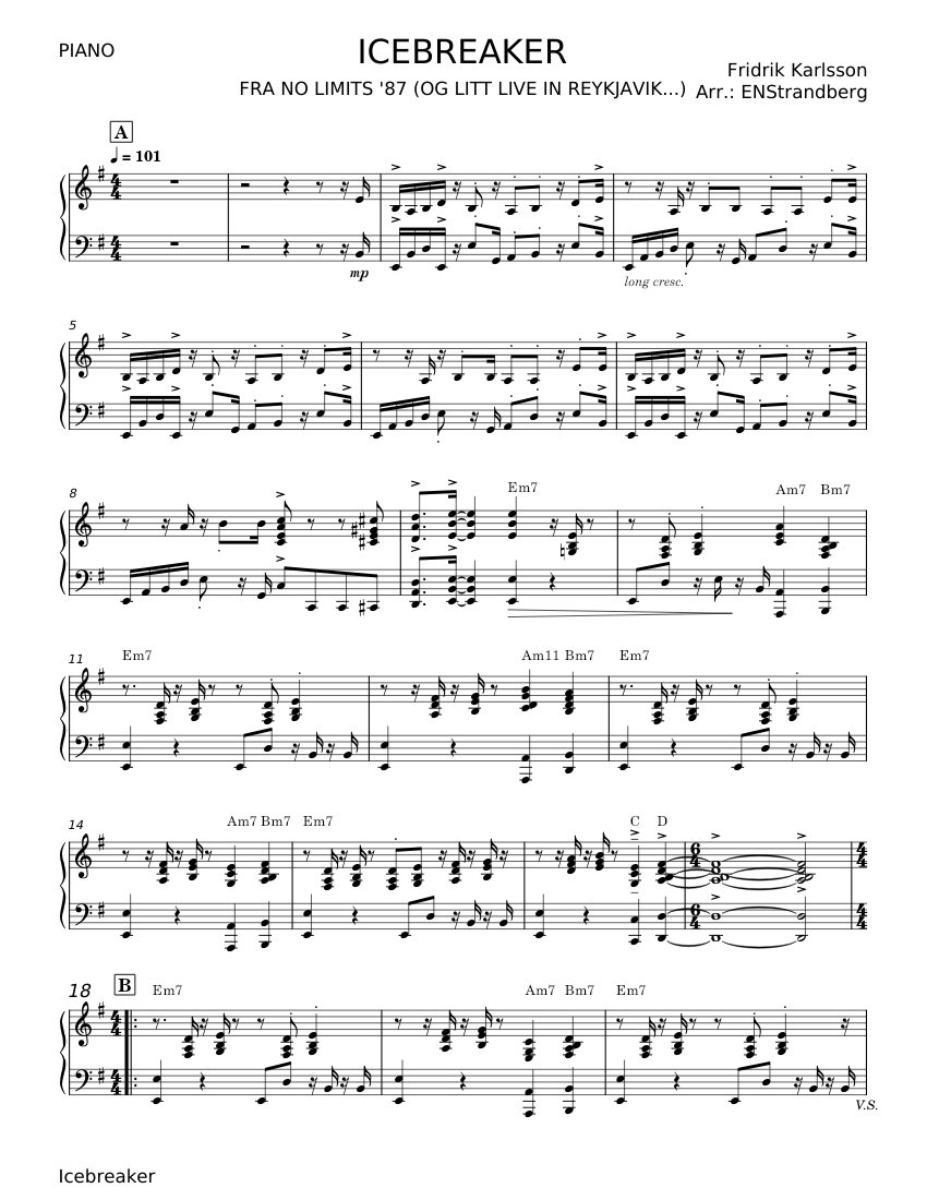 Icebreaker - Mezzoforte Sheet Music for Piano (Piano Duo) | MuseScore.com