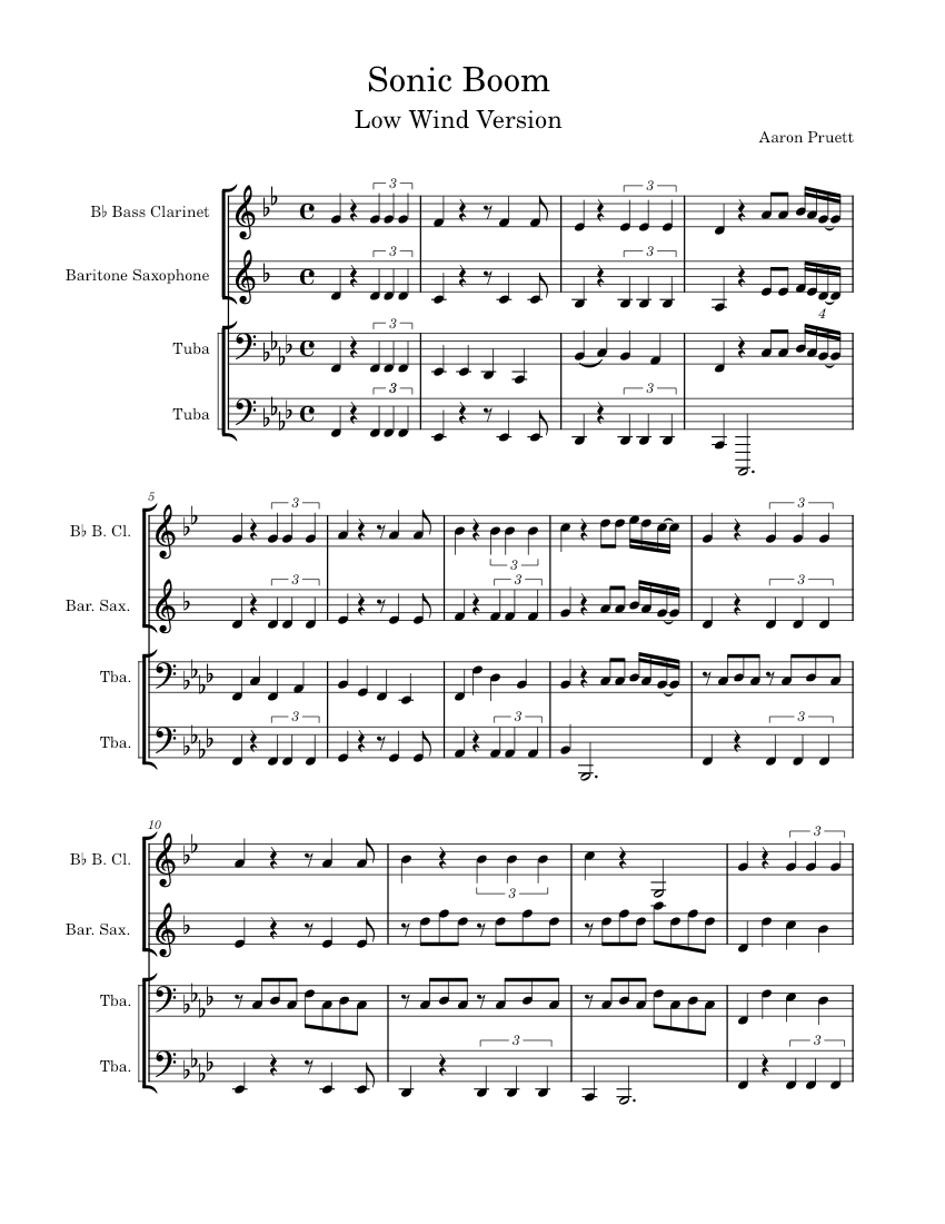 Sonic boom theme – Misc Cartoons Sonic Boom Sheet music for Tuba ...