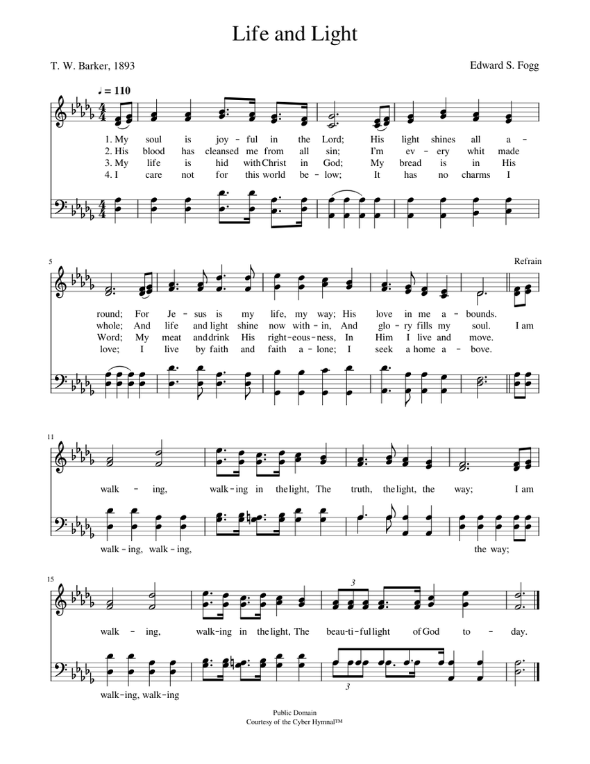 Life and light - Edward S. Fogg - piano tutorial