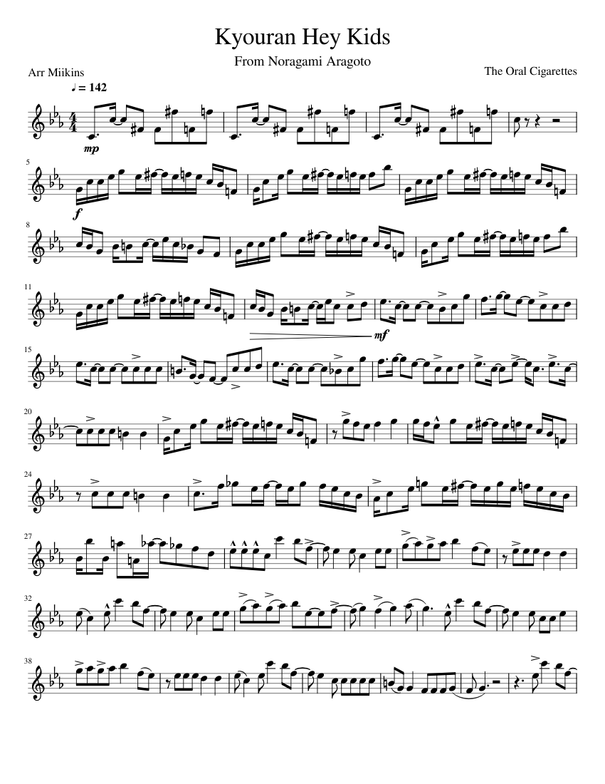 Kyouran Hey Kids Sheet music for Flute (Solo) | Musescore.com