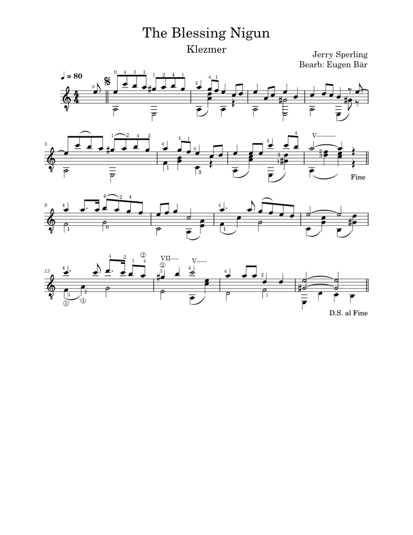 The Blessing Nigun Sheet music for Guitar (Solo) | Musescore.com