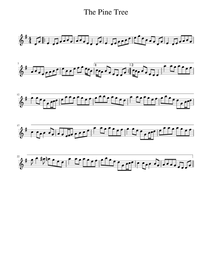 The Pine Tree Sheet music for Piano (Solo) | Musescore.com