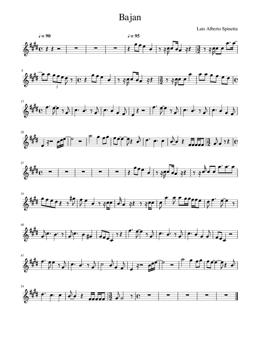 Bajan - Luis Alberto Spinetta Sheet music for Violin (Solo) | Musescore.com