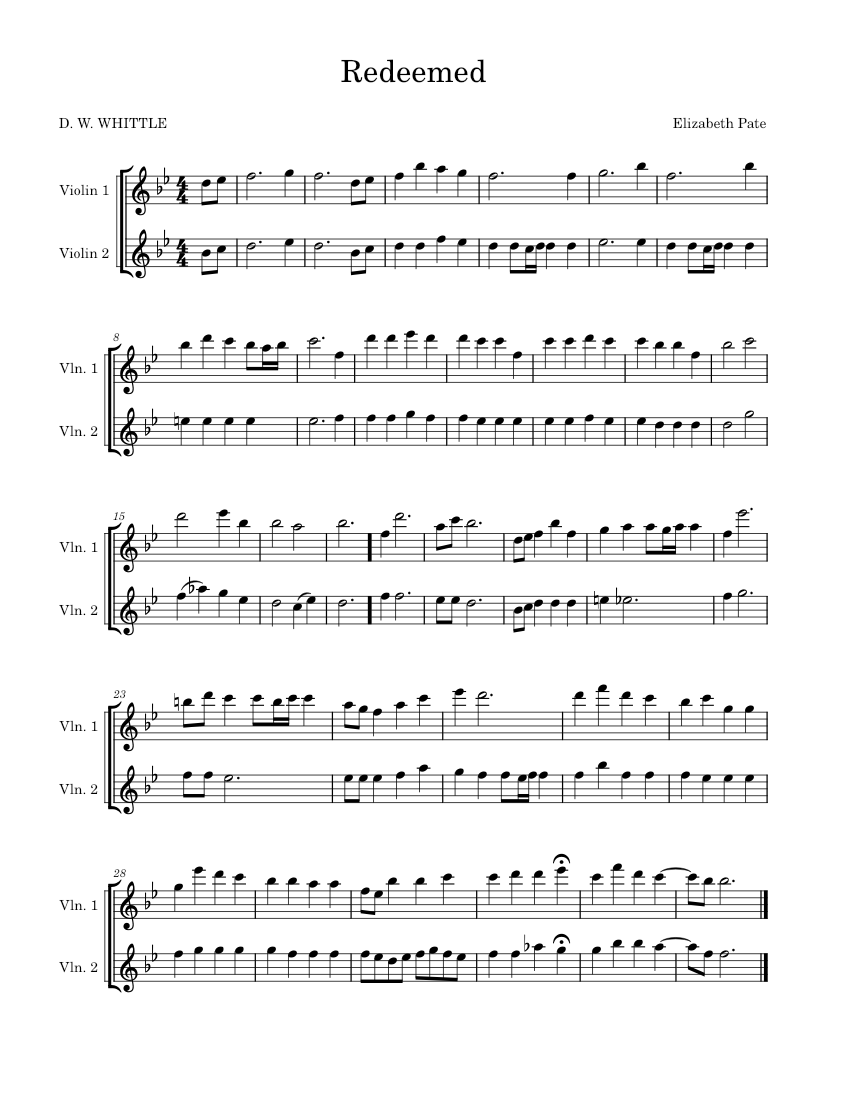 The Church of God is one – D. W. Whittle Redeemed Sheet music for ...