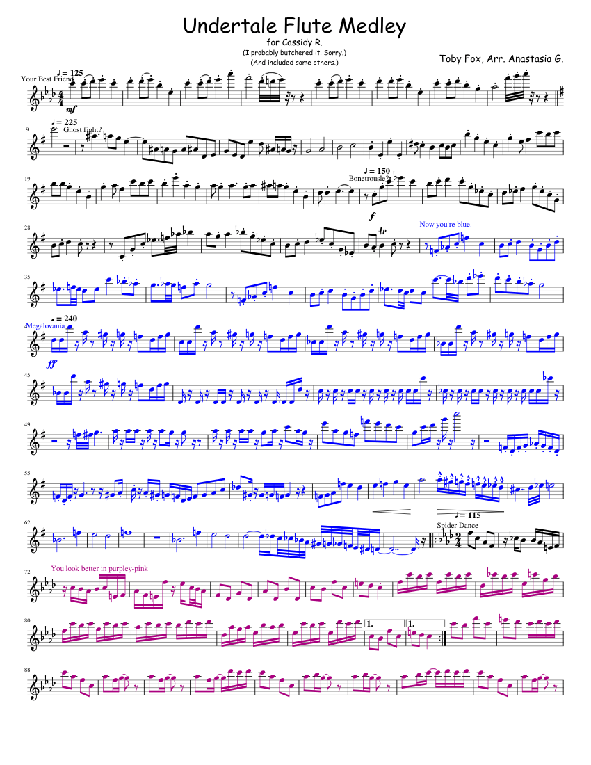 Undertale Flute Medley Sheet music for Flute (Solo) | Musescore.com