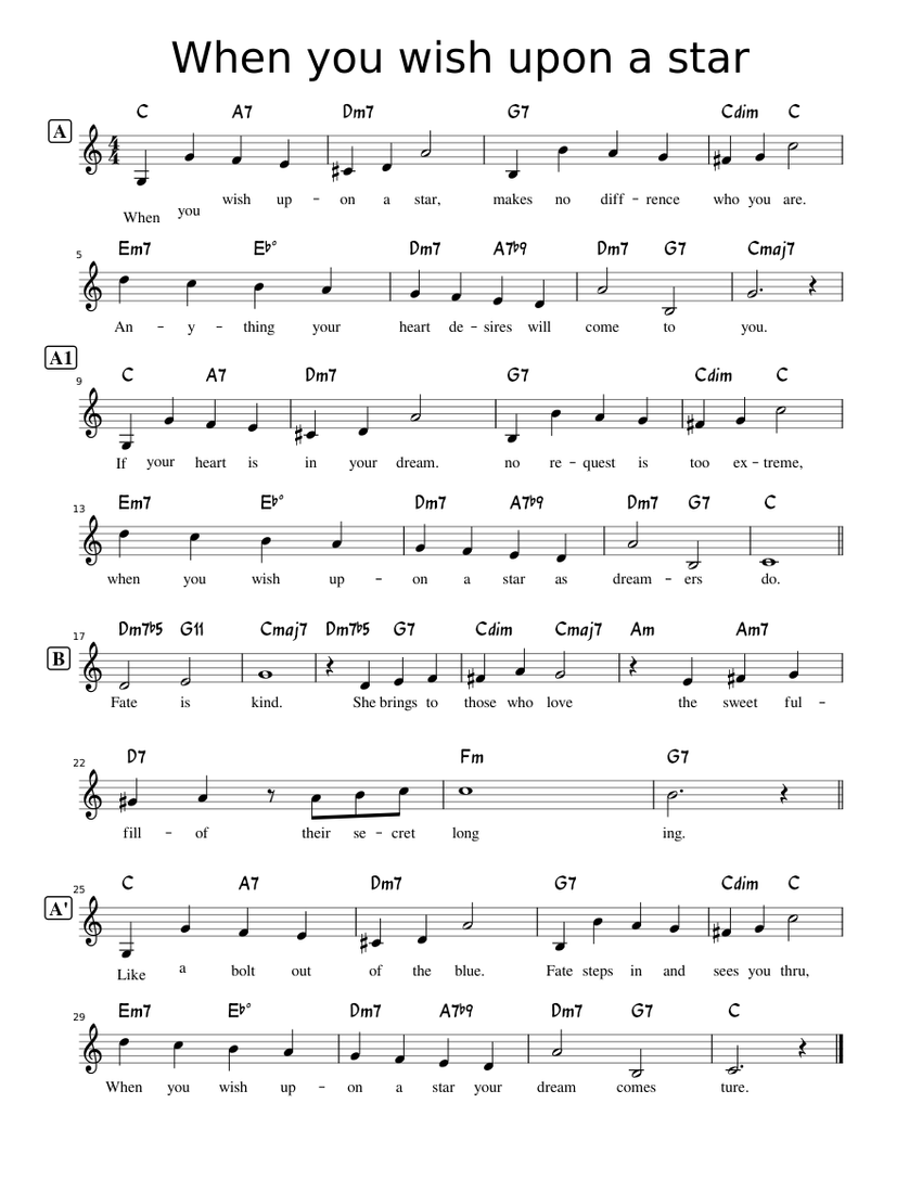 When You Wish Upon a Star – Ned Washington and Leigh Harline When You ...