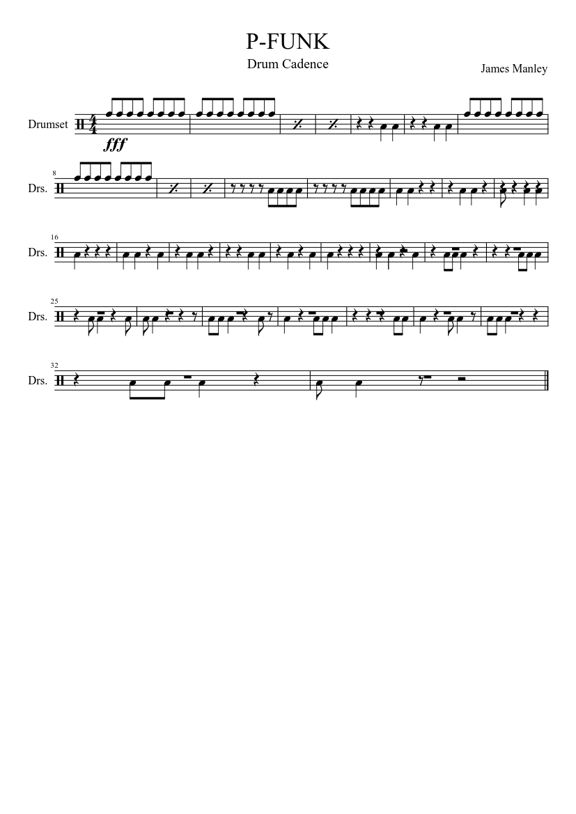P-FUNK Sheet music for Drum group (Solo) | Musescore.com
