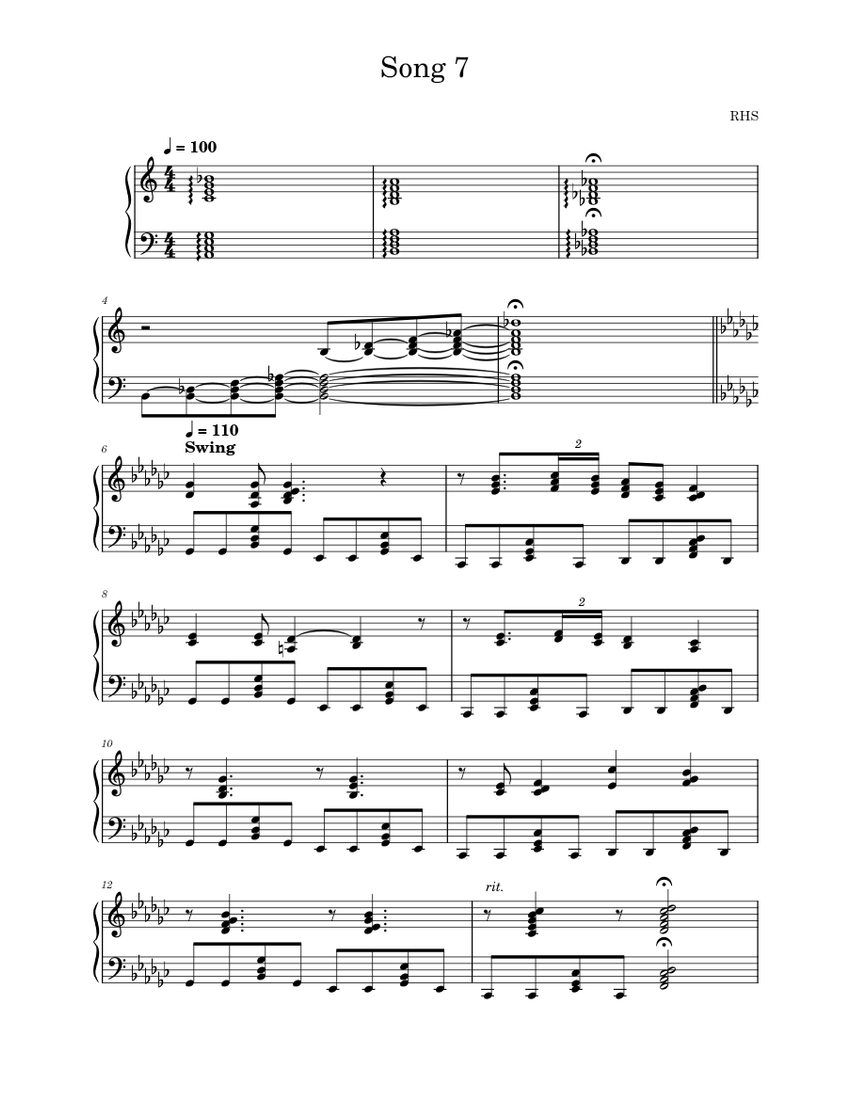 Song 7 Sheet music for Piano (Solo) | Musescore.com