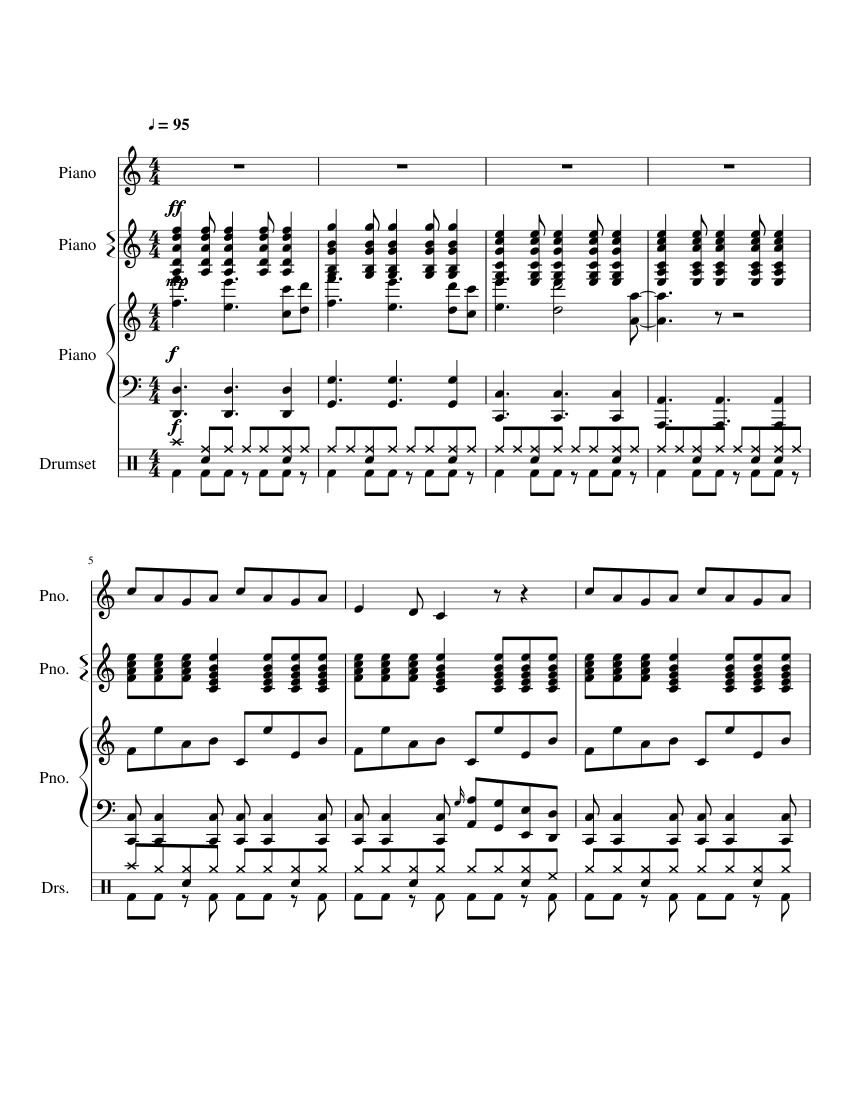 Let the sun in - Wallows Sheet music for Piano, Drum group (Rock band ...