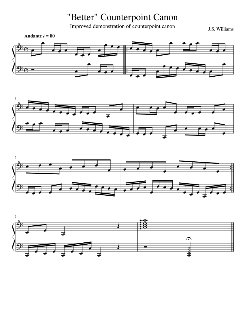 Counterpoint Canon II (harpsichord) Sheet music for Harpsichord (Solo ...