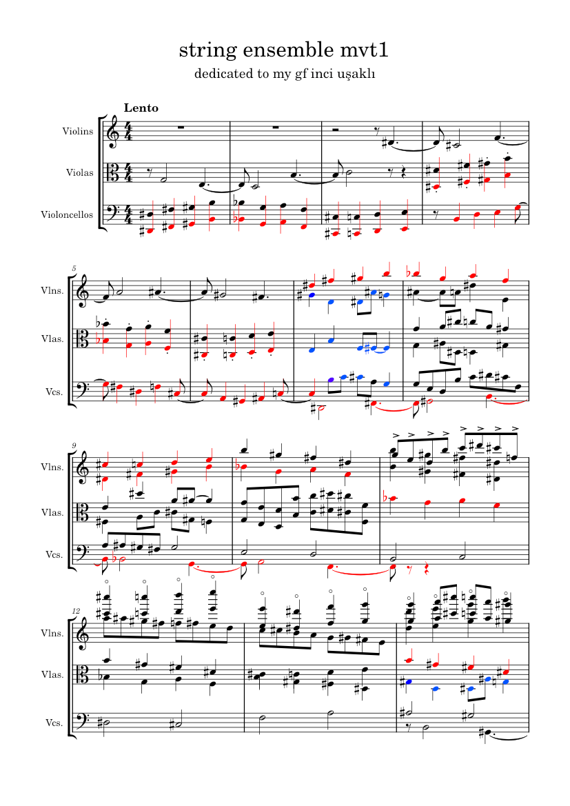 string ensemble mvt1 Sheet music for Strings group (String Sextet) | Musescore.com