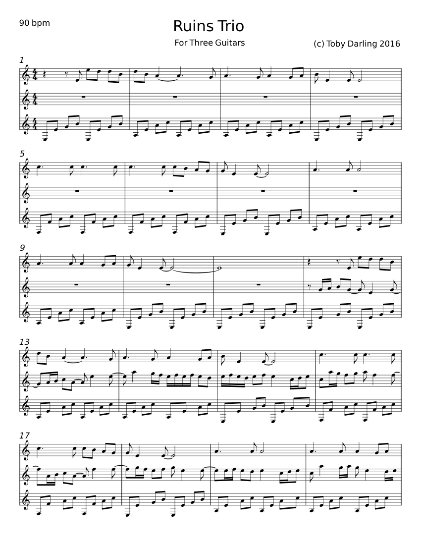 Ruins Trio - Toby Darling Sheet music for Guitar (Mixed Trio ...