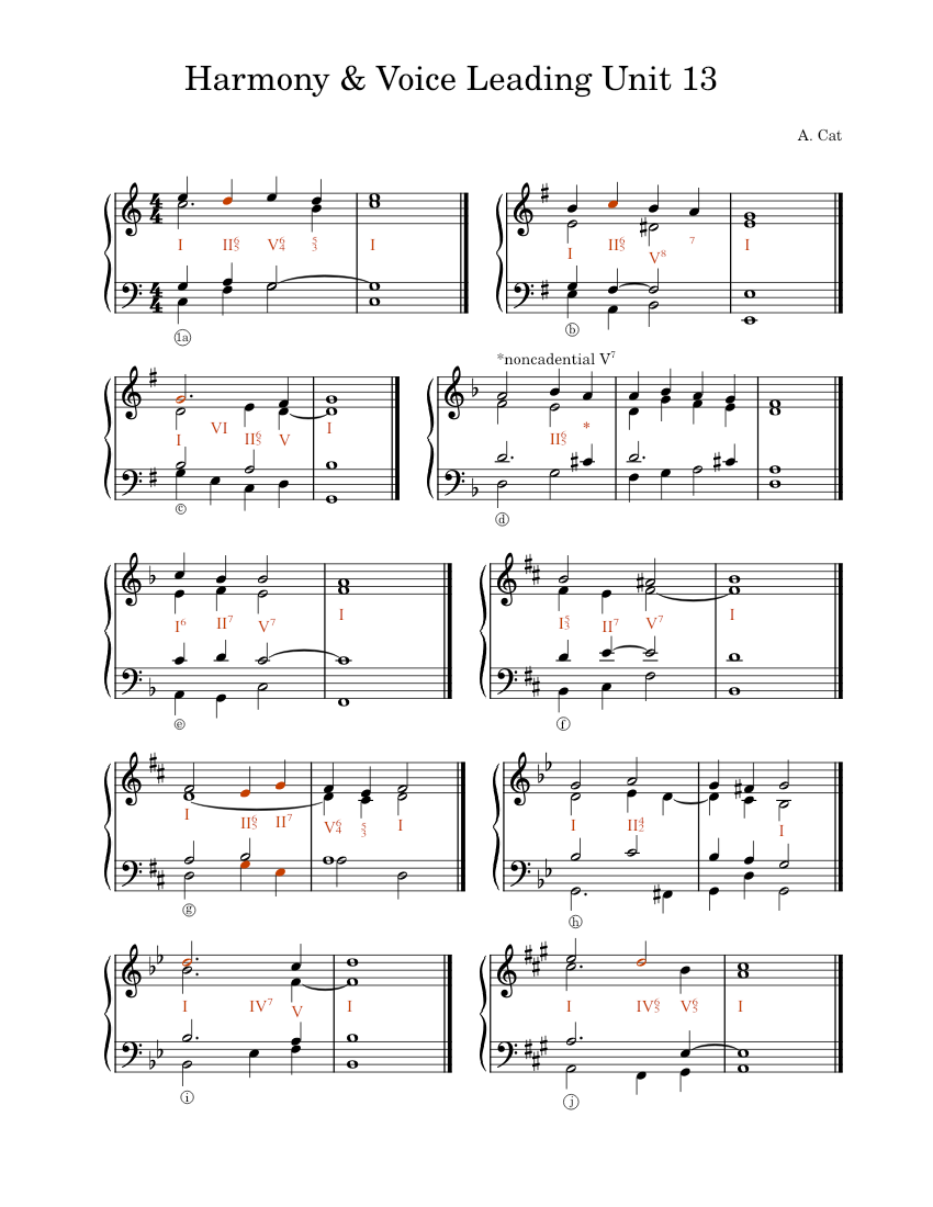 Harmony & Voice Leading Unit 13 Exercises Sheet music for Organ (Solo ...