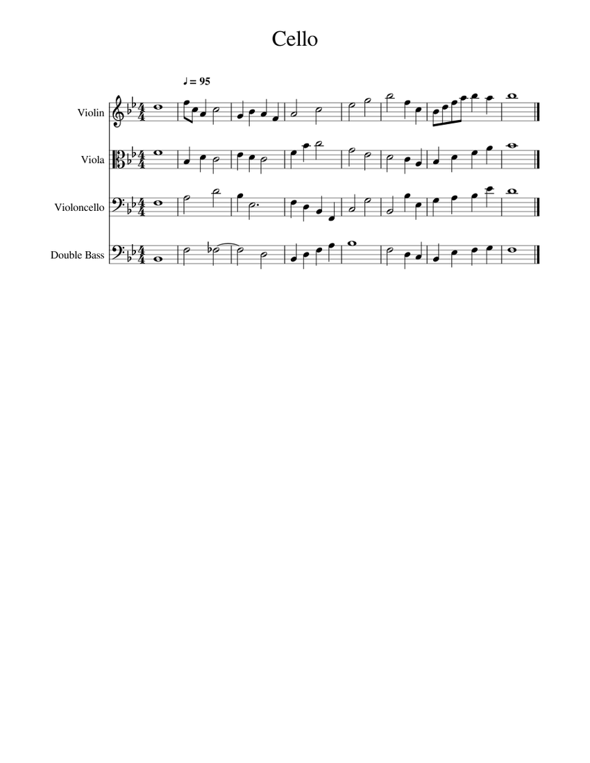 Cello Sheet music for Violin, Viola (String Duet) | Musescore.com