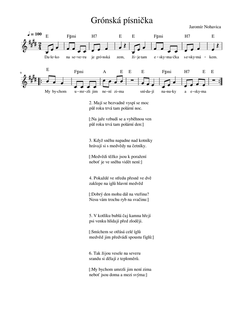 Grónská písnička Sheet music for Piano (Solo) | Musescore.com