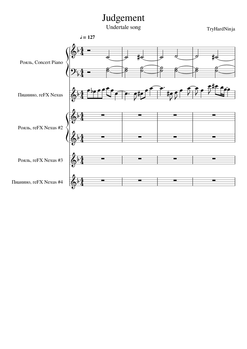Judgment Sheet Music for Piano (Mixed Quintet) | MuseScore.com
