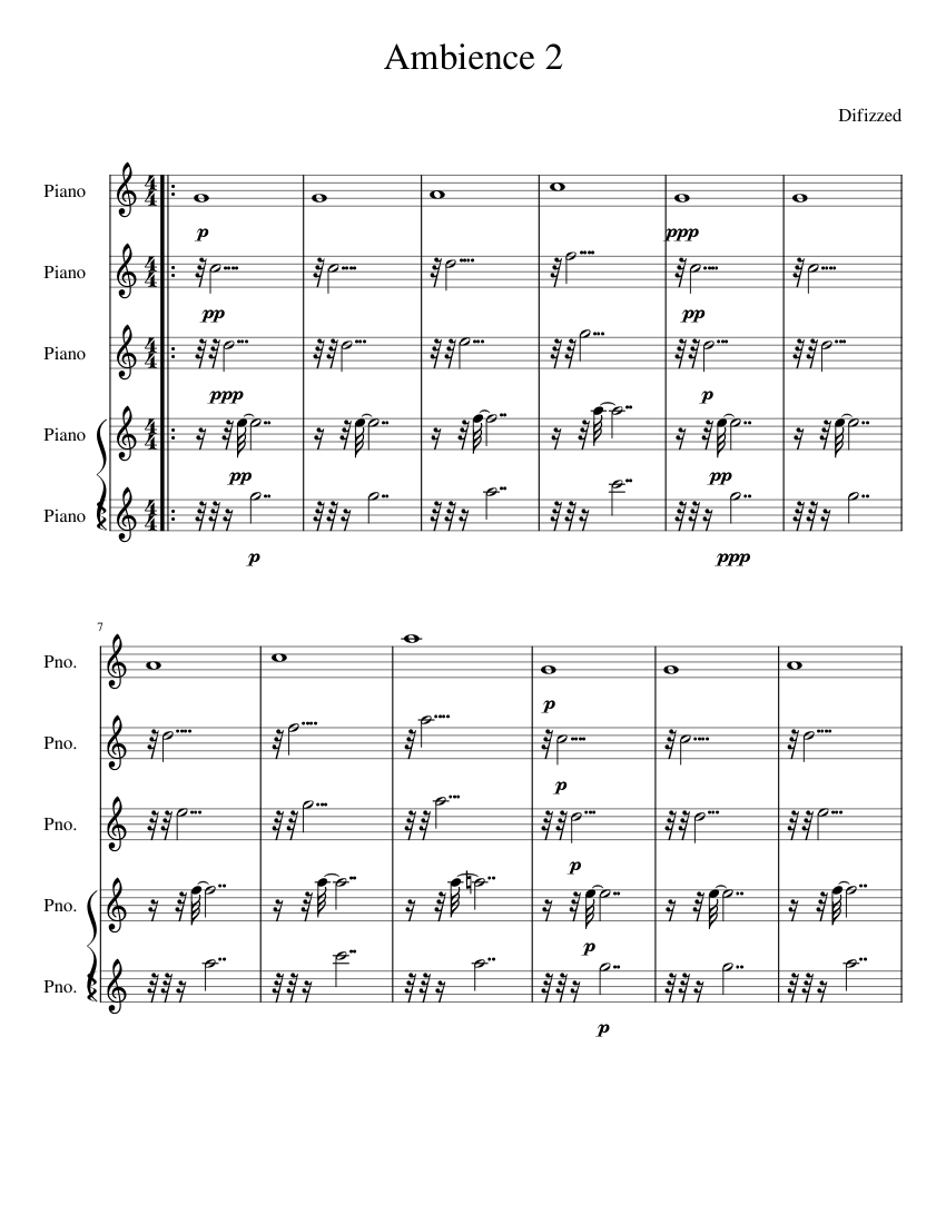 Ambient 2 Sheet music for Piano (Mixed Quintet) | Musescore.com