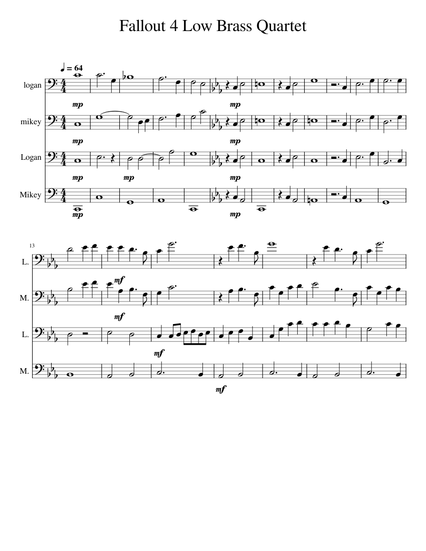Fallout 4 Main Theme – Misc Computer Games Sheet music for Trombone ...
