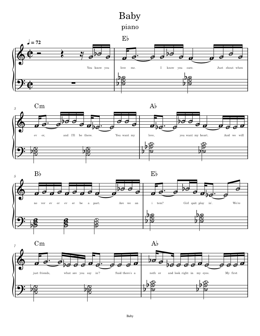 Baby Sheet music for Piano (Solo) Easy | Musescore.com