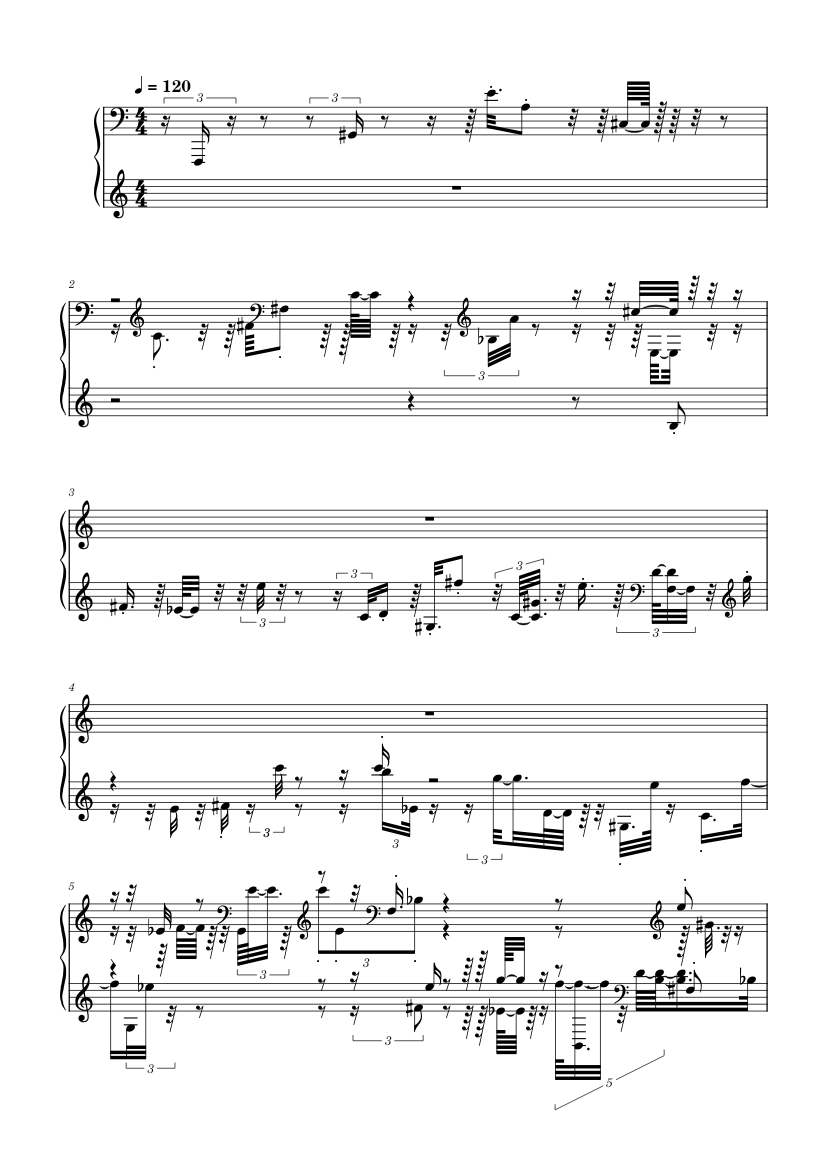 playing xenakis be like - Silas Hines Sheet music for Piano (Solo ...