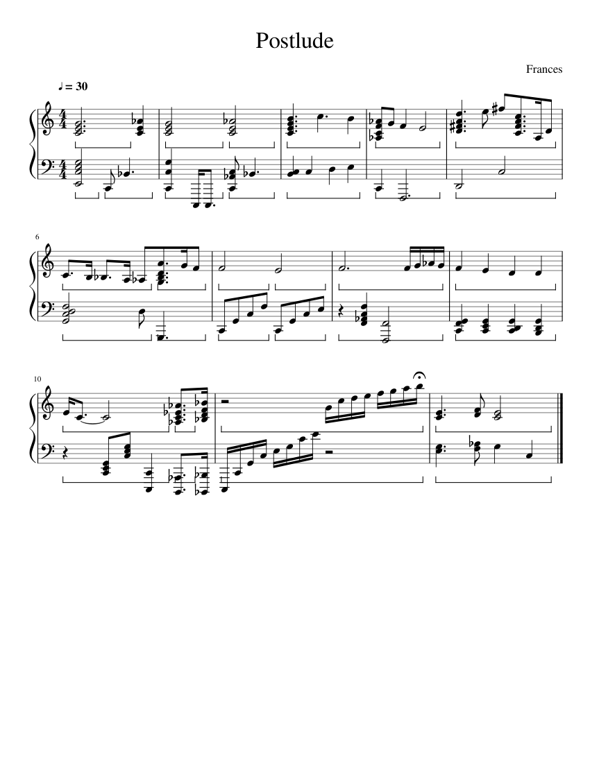 Postlude Sheet music for Piano (Solo) | Musescore.com