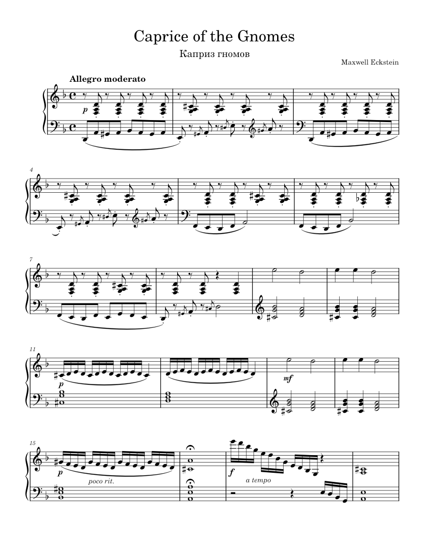 Caprice of the Gnomes Sheet Music for Piano (Solo) | MuseScore.com
