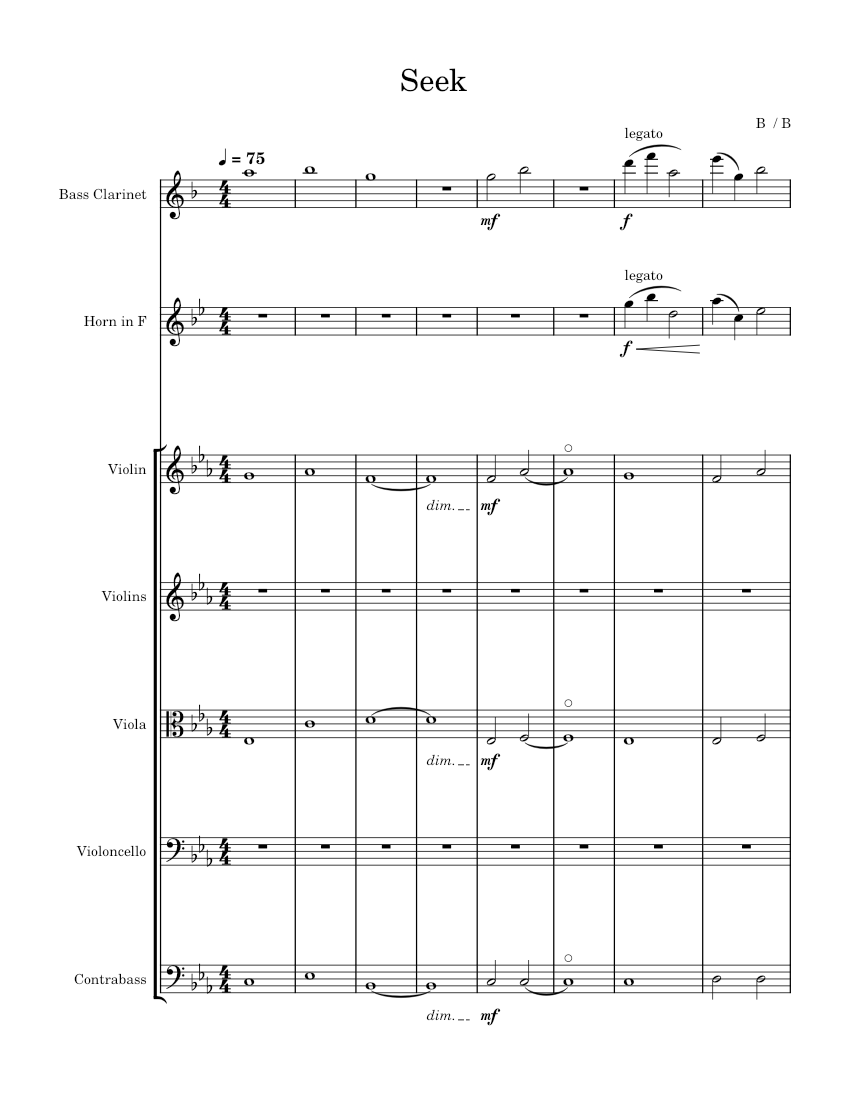 Seek (WIP) Sheet music for French horn, Violin, Viola, Cello & more ...