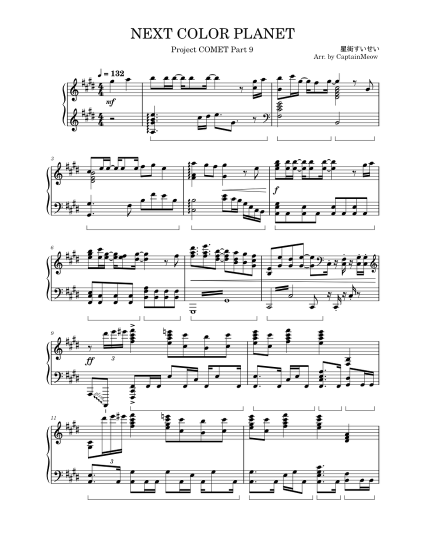 NEXT COLOR PLANET - 星街すいせい Sheet music for Piano (Solo) | Musescore.com