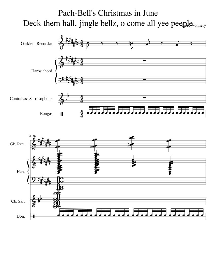 Pach-Bell's Christmas in June Deck them hall, jingle bellz, o come all ...