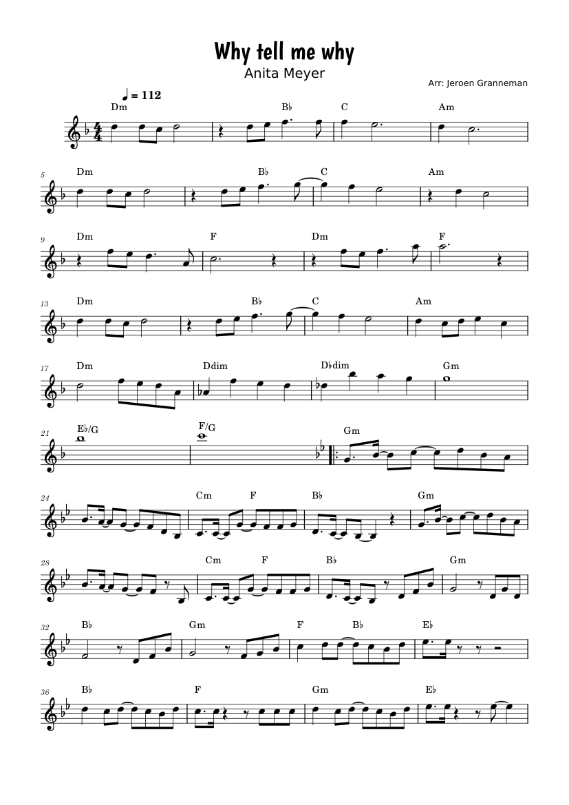 Why tell me why – Anita Meyer Sheet music for Piano (Solo) | Musescore.com
