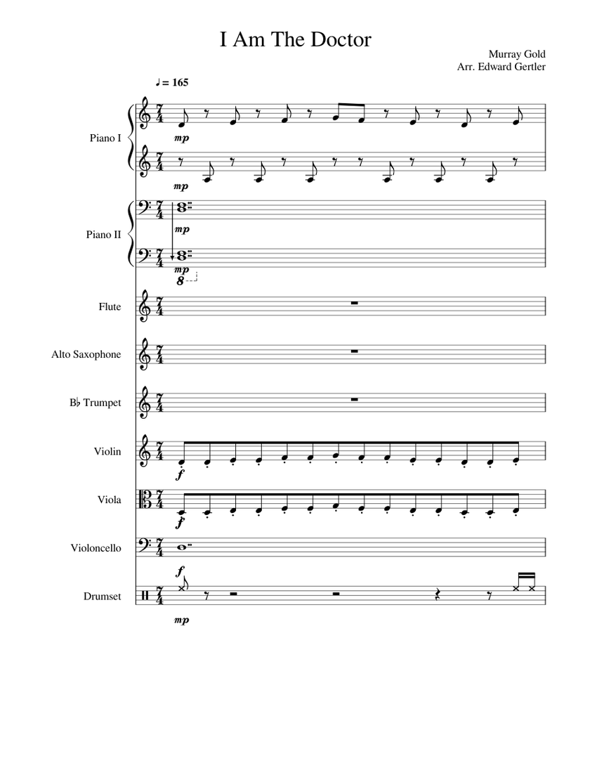 I am the Doctor complete score - piano tutorial