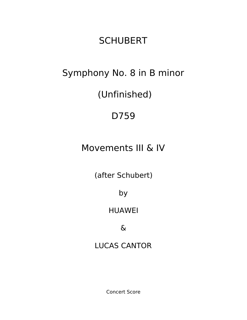 Symphony No. 8 in B Minor: "Unfinished" - Franz Schubert Sheet Music ...