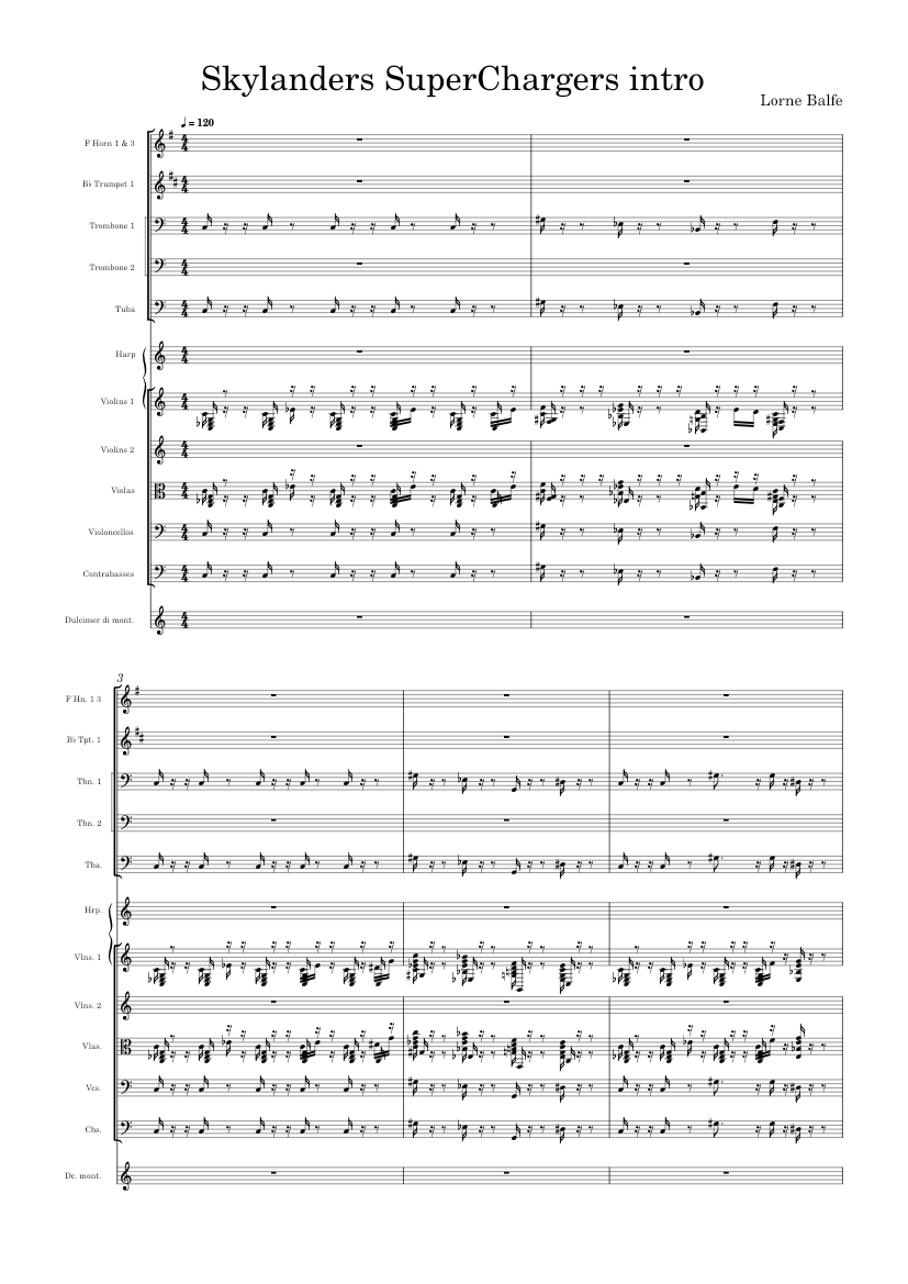 Skylanders SuperChargers intro (Definitive Arrangement) Sheet music for ...