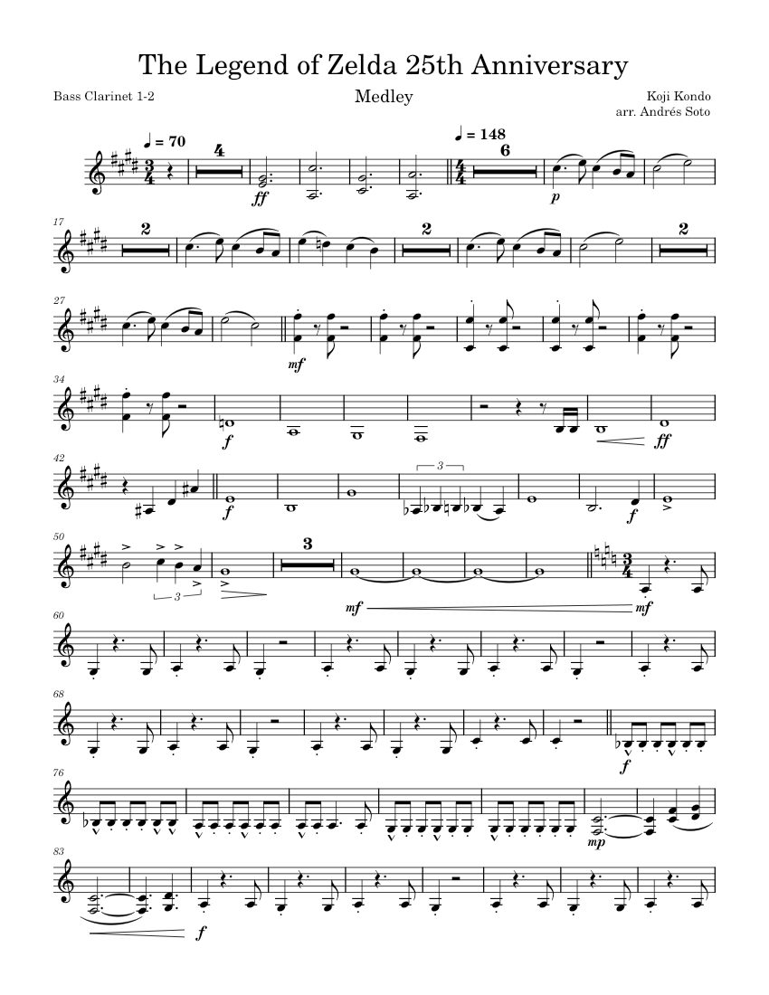 The Legend of Zelda 25th Anniversary – Koji Kondo Sheet music for Clarinet other (Solo ...