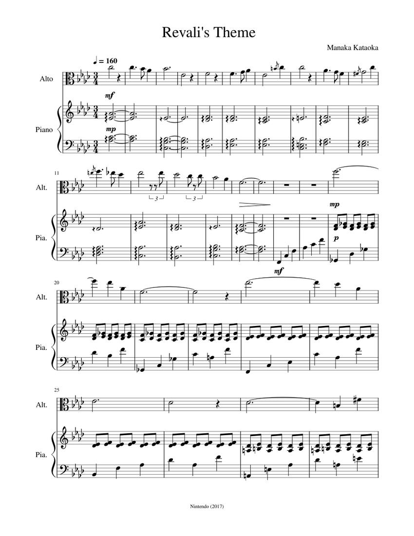 Breath of the Wild - Revali's Theme Sheet music for Piano, Viola (Solo) | Musescore.com