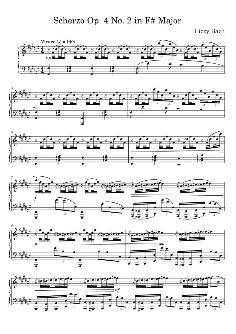 Scherzo Op. 4 No. 2 in F# Major – Lizzy Bach Sheet Music for Piano ...