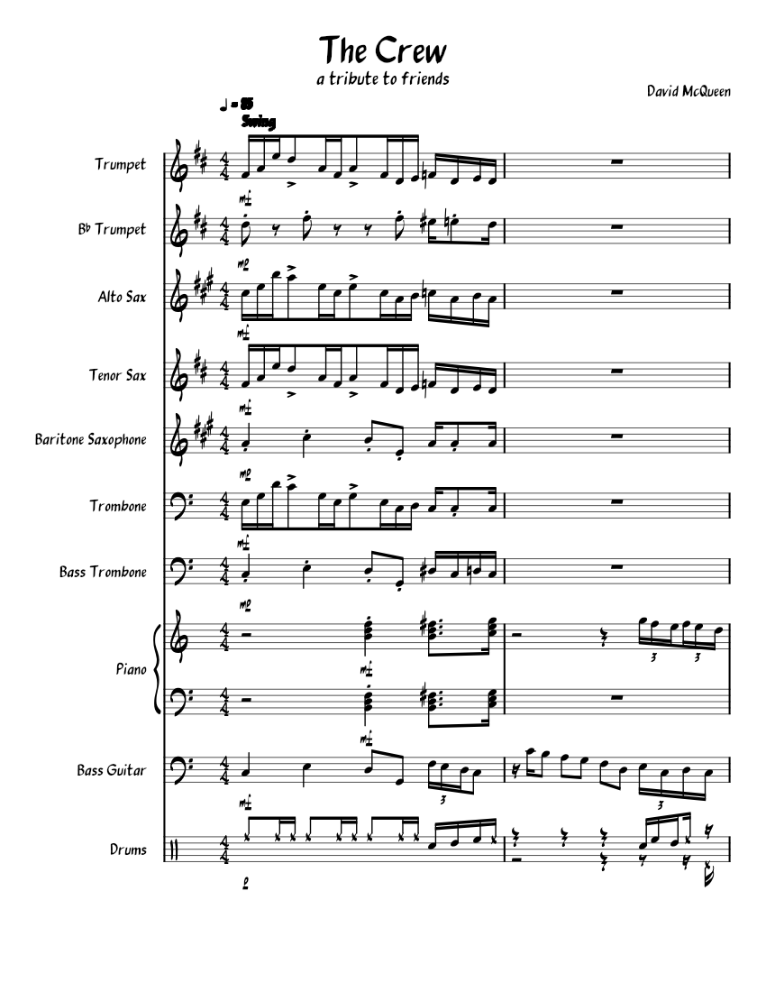 The_Crew Sheet music for Piano, Trombone, Trombone bass, Saxophone alto ...