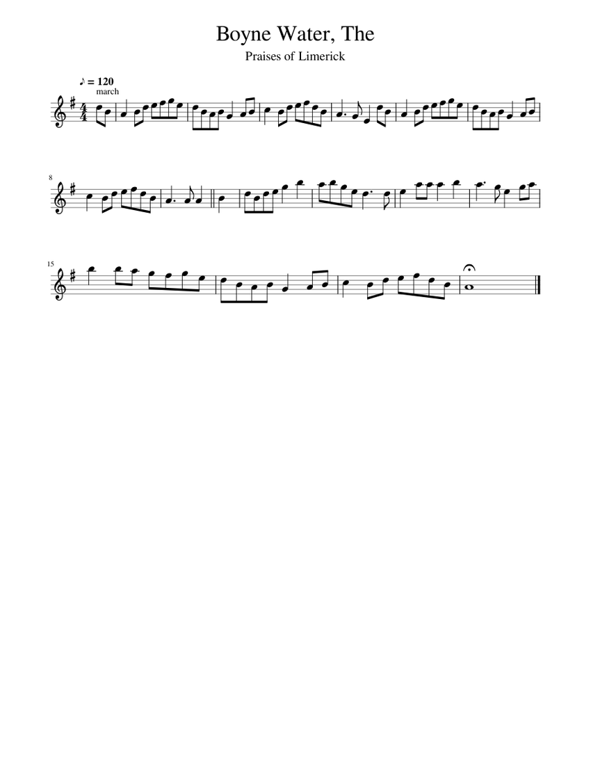 The Boyne Water Sheet music for Piano (Solo) | Musescore.com