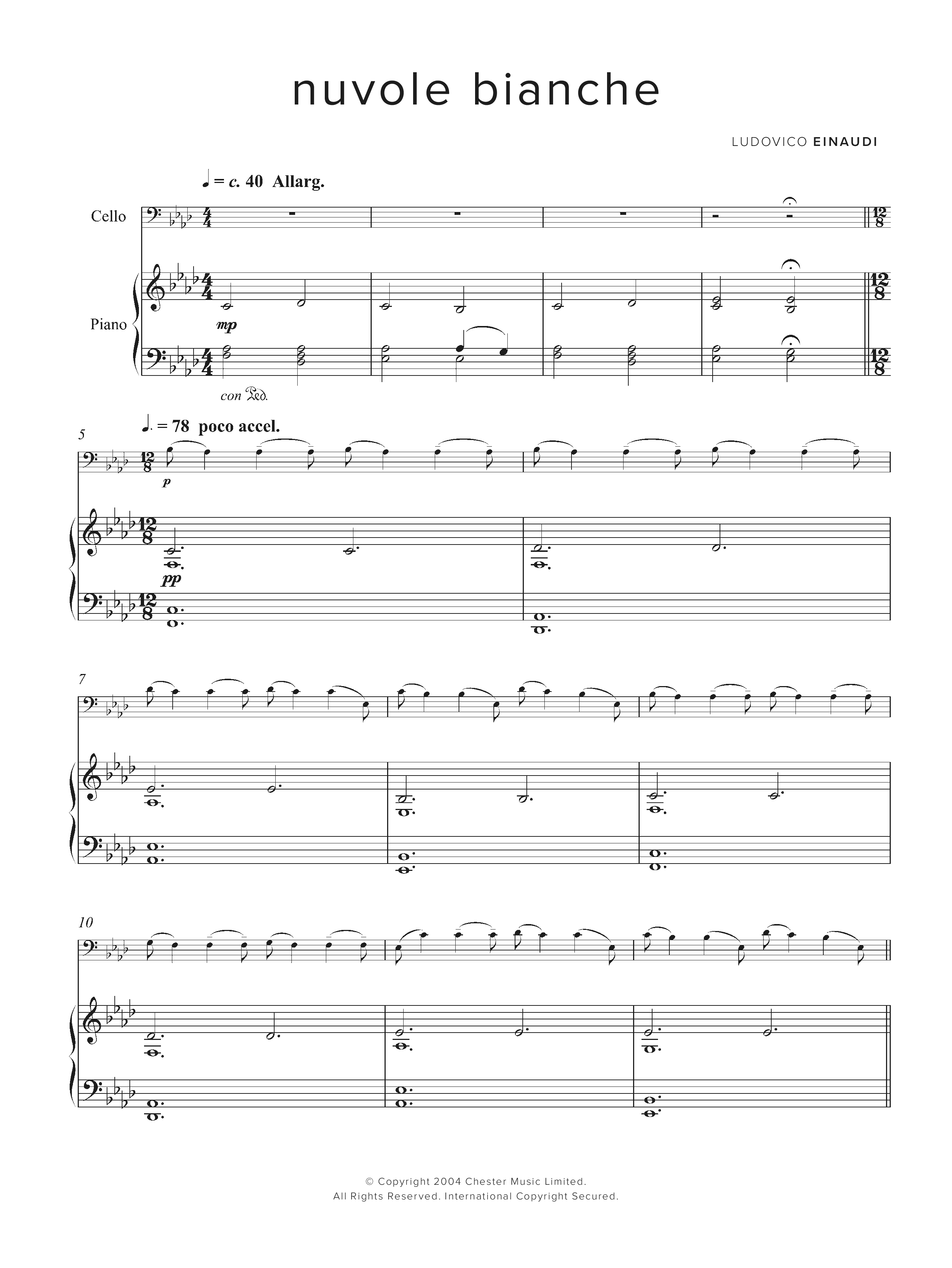Play Official version of Nuvole bianche sheet music by Ludovico Einaudi ...