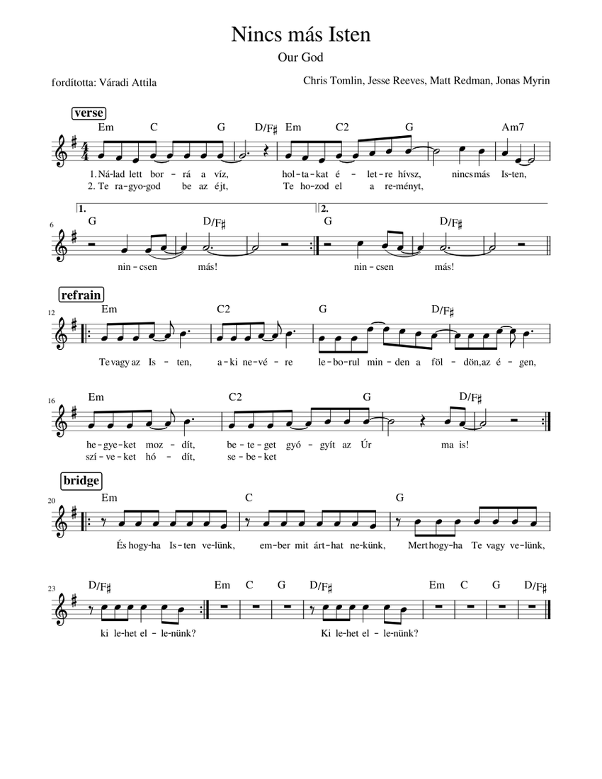 Nincs más Isten Sheet music for Piano (Solo) | Musescore.com